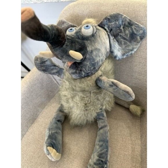Toys | Vintage Blue Fuzzy Elephant Moving Eyes Mouth Googly Hand Puppet ...